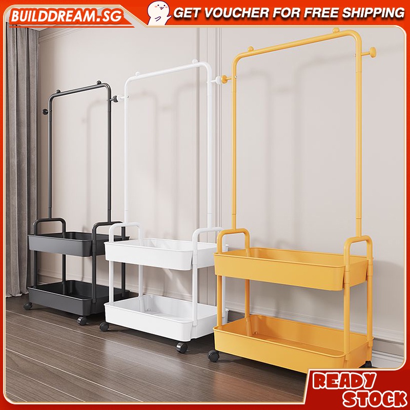 Clothes Hanger Bedroom Movable Clothes Rack Multi-Functional Simple ...