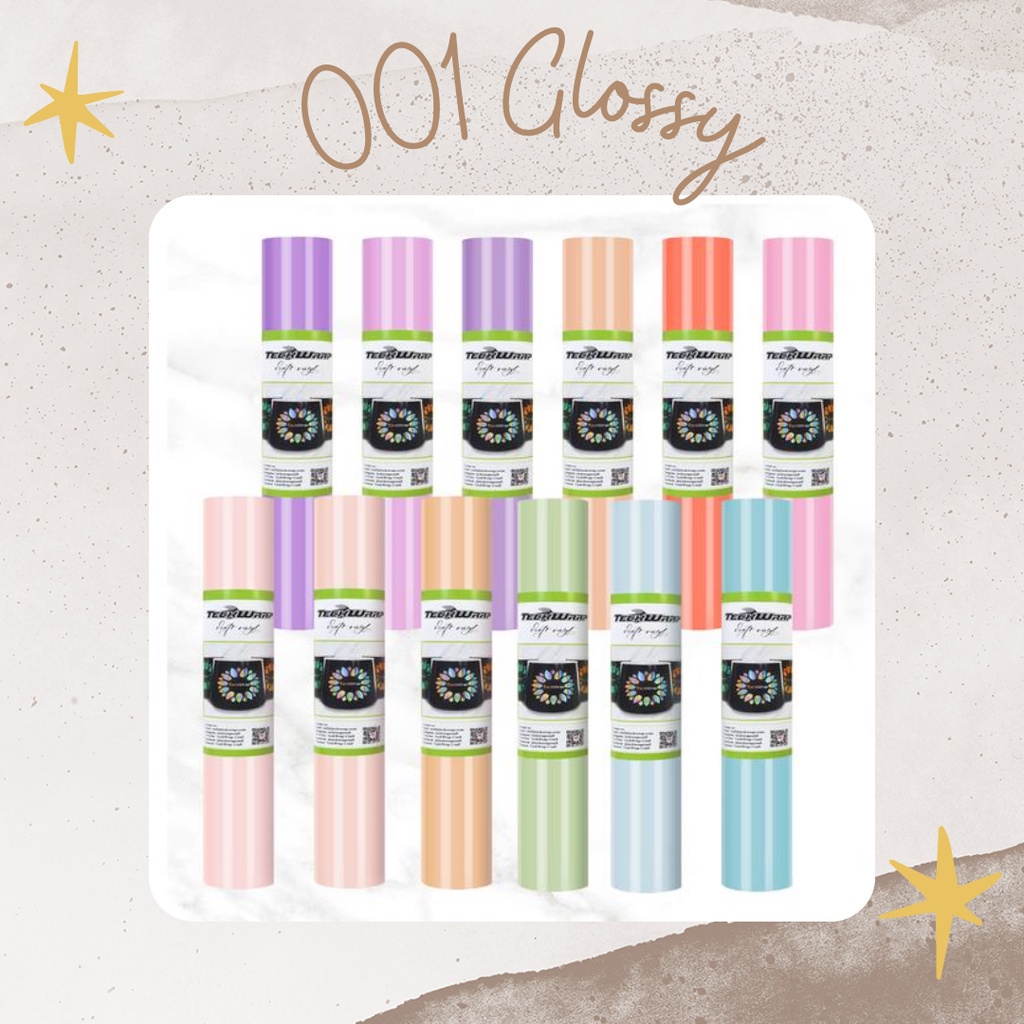 TECKWRAP 001 Glossy Adhesive Vinyl | craft Cricut | Permanent vinyl ...