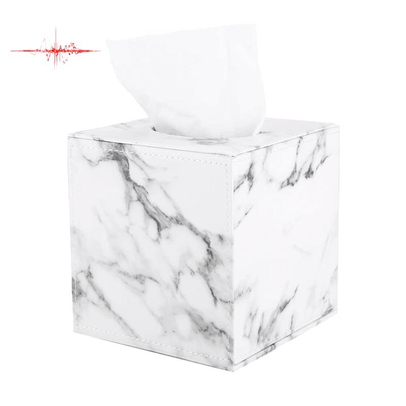 Marble Square Square Tissue Box PU Leather Roll Paper Holder Toilet ...