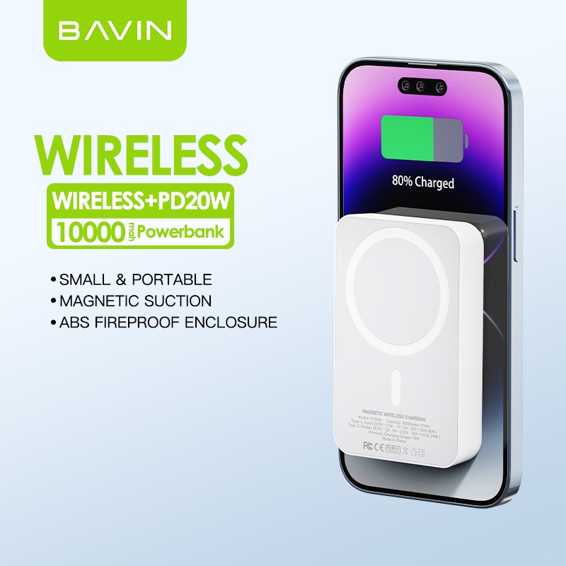 Bavin Supreme Magnetic Wireless Power Bank 10000mah | Shopee Singapore
