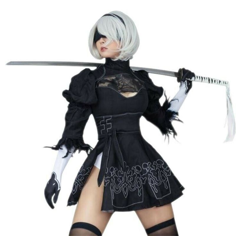 Women Game Cosplay Costume Nier Automata Yorha 2B Dress Suit Anime ...
