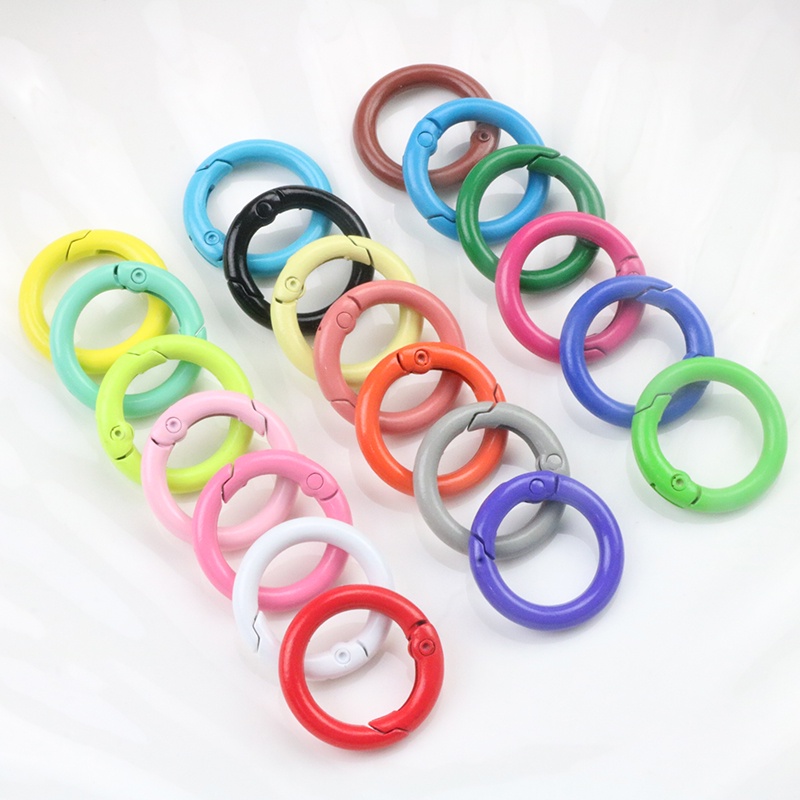 25mm Alloy Paint Color Card Ring Spring Open Ring Round Key Ring ...