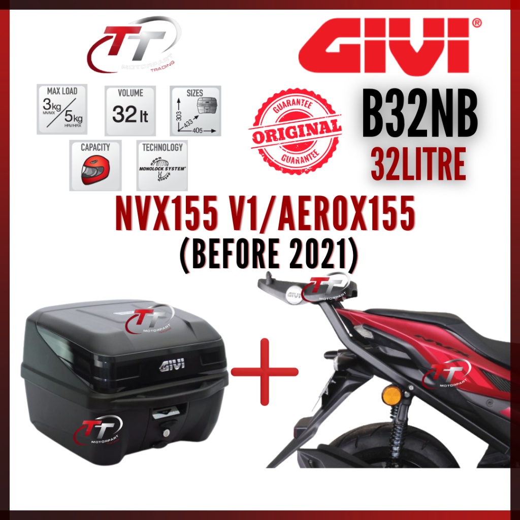 NVX155 V1 AEROX155 NVX 155 AEROX GIVI SRV SPECIAL MONO RACK MONORACK J ...