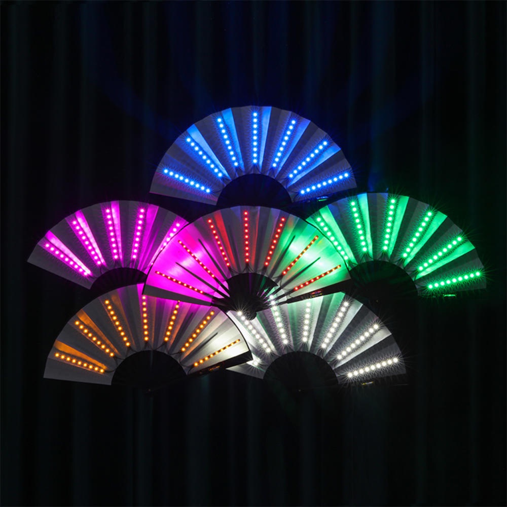 Tik Tok Portable Foldable Hand Fan With Led Light Dance Night ...