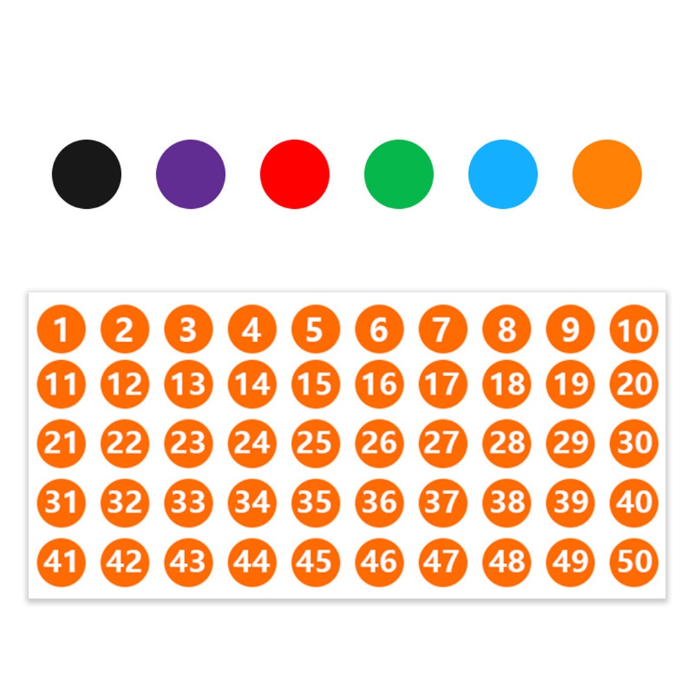 1-50 Number Stickers 1 Inch Self-adhesive Stickers Waterproof Labels ...