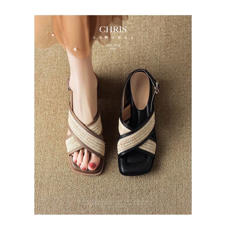 Drooping Feeling ~ Chunky Heel Sandals Women's Summer 2024 Color ...