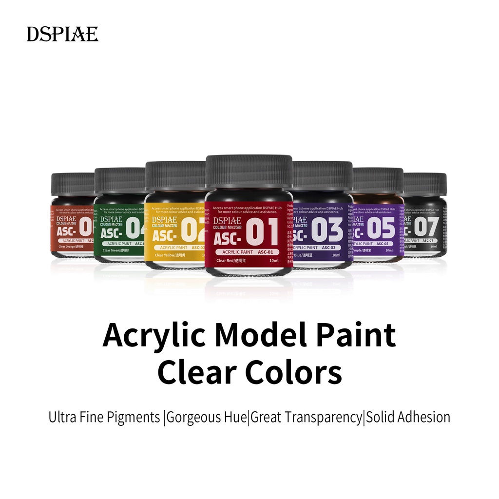 DSPIAE ASC Acrylic Model Paint Clear Colors | Shopee Singapore