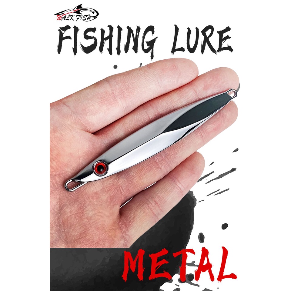 WALK FISH 1PCS 20g/30g/40g/60g/80g/100g/120g Silver Color Sea Metal ...