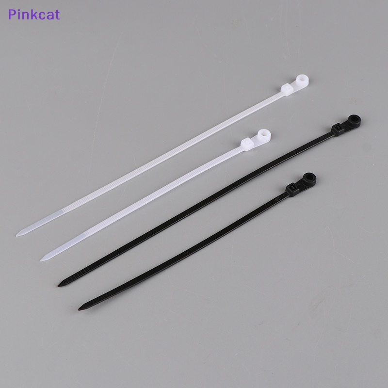 Pinkcat 100Pcs Screw Hole Cable Ties Fixed Cable Tie Nylon Cable Zip Ties With Screw Hole Mount ...