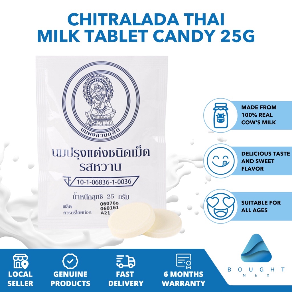 Chitralada Thai Milk Tablet - Sweetened Milk Candy 25g | Shopee Singapore