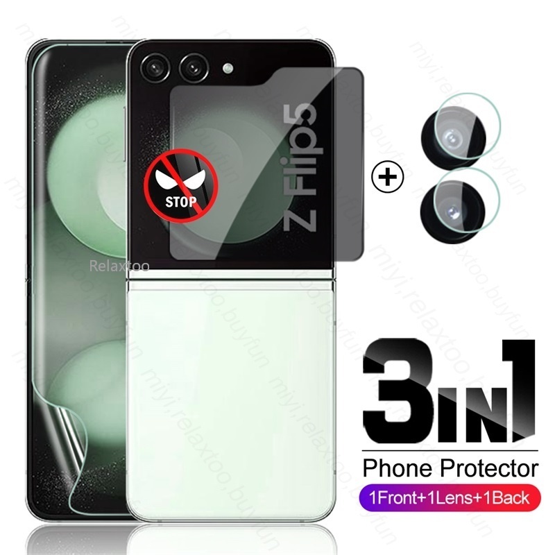 3IN1 Privacy Back Screen Protective Glass Film For Samsung Galaxy Z ...