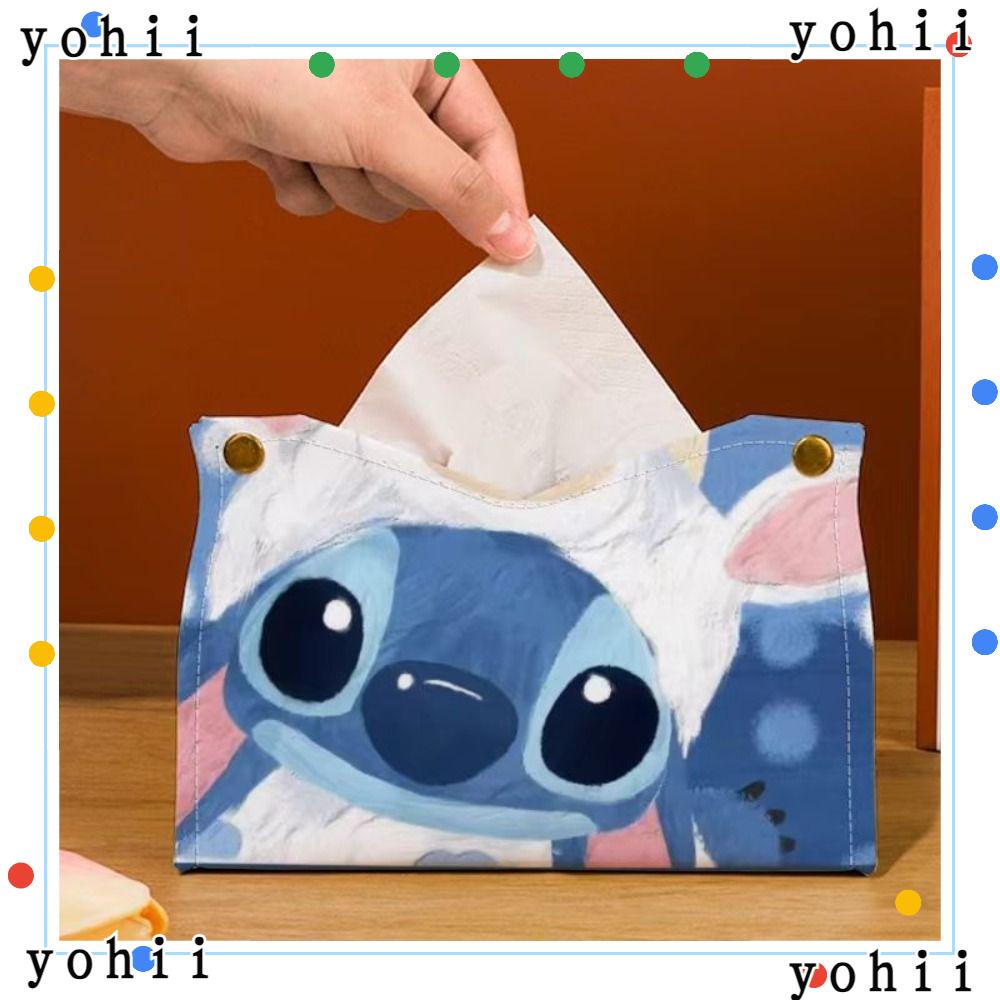 YOHII Leather Tissue Storage Box, Waterproof Multipurpose Stitch Tissue ...