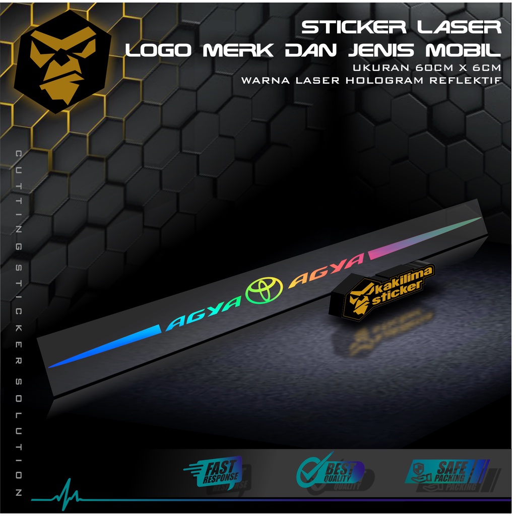 Car Laser Sticker. Laser Sticker Logo Brands and types of Toyota, Agya ...