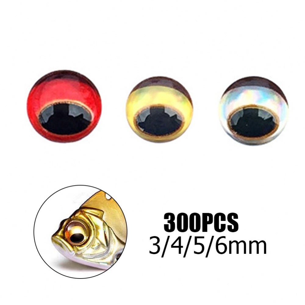300 X Holographic Fishing Lure Eyes 3D Fish Eyes Artificial Fish Eyes ...