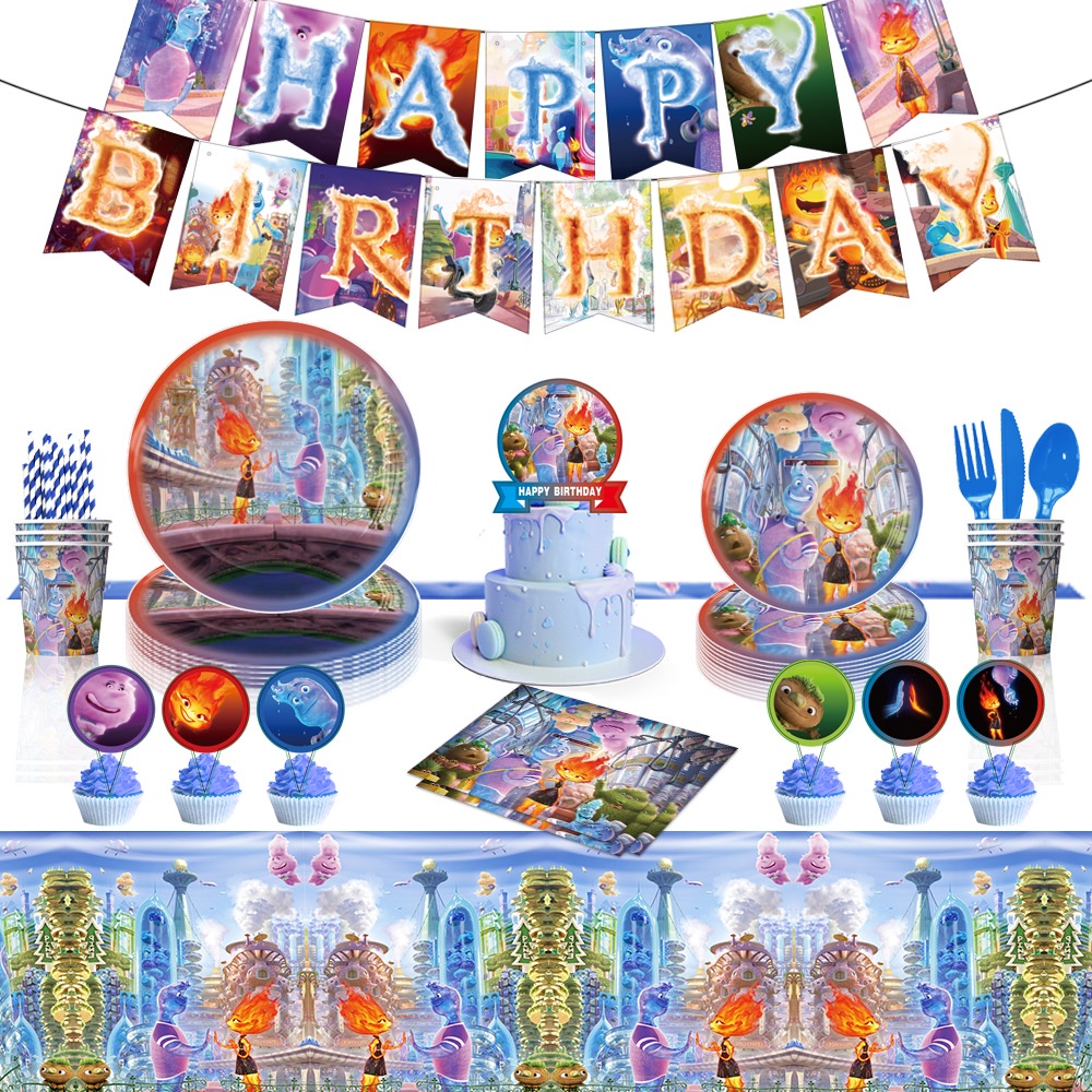 Disney Elemental Movie Theme Birthday Party Decoration Kid Boy Cartoon ...