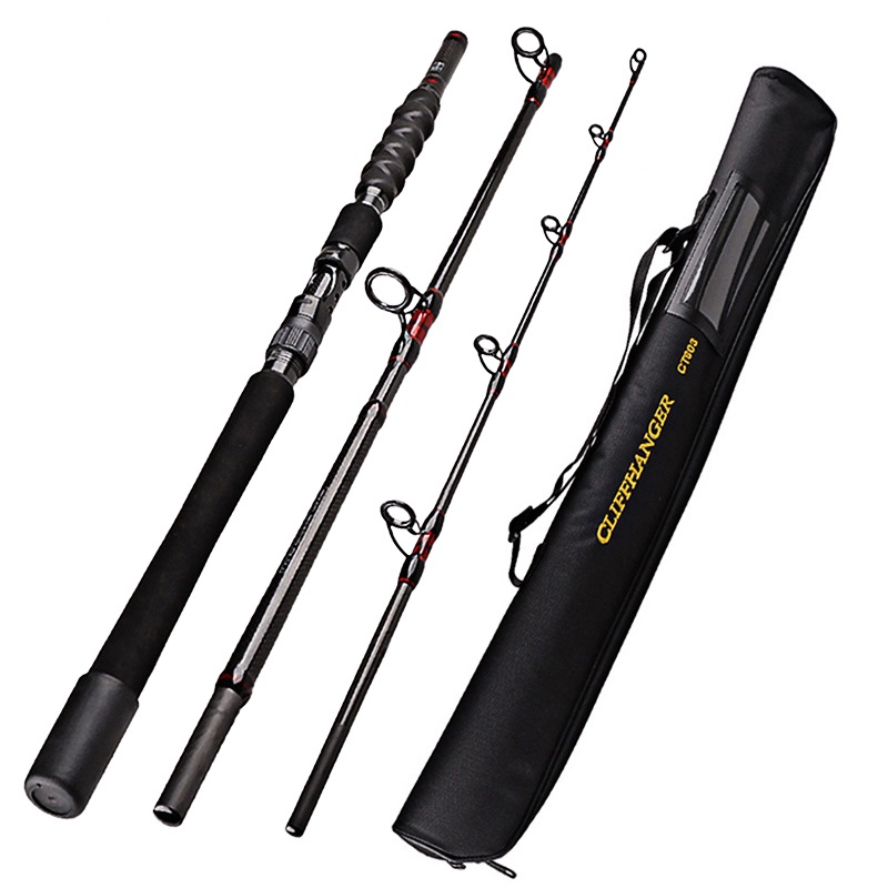 3-Section Portable Travel Sea Fishing Rod 1.8/2.1/2.4M Carbon Fiber ...