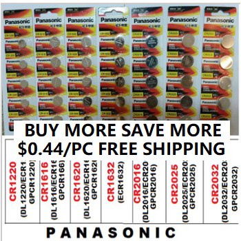 Battery Button Cell Panasonic CR2032 CR2025 CR2016 CR1220 CR1616 CR1620 CR1632 CR2450 CR2477 ...