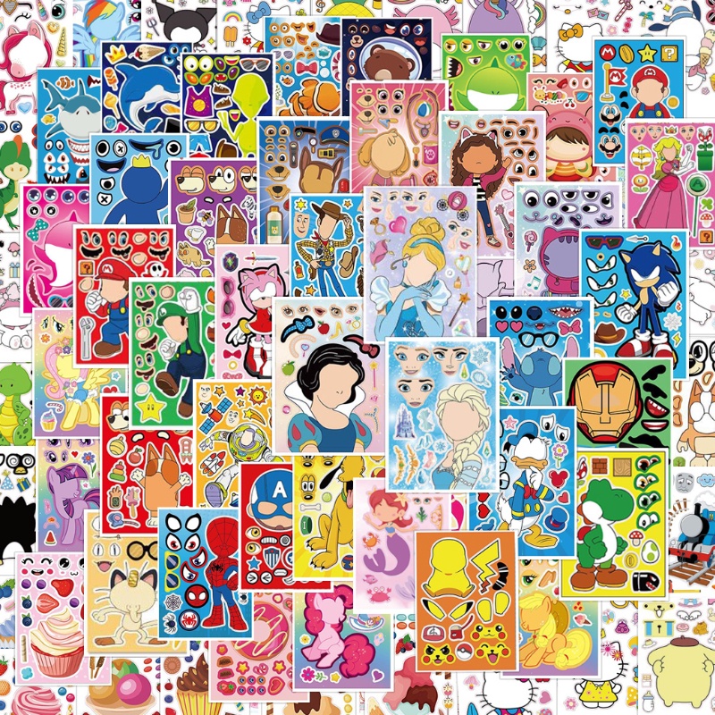 Children's Cartoon Puzzle Sticker Collection Themed Thomas Little Train ...
