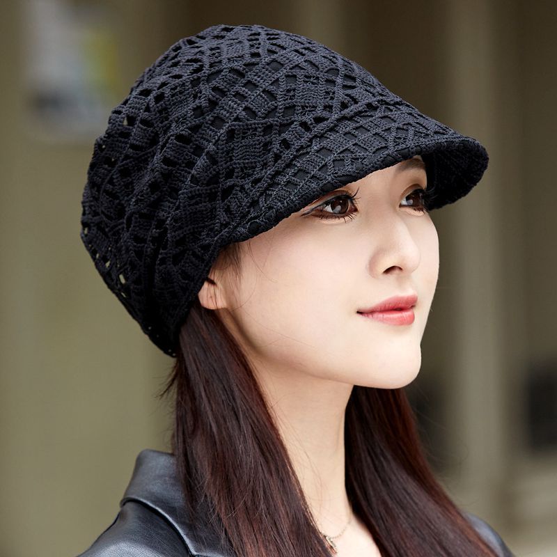 Retro Fashionable Plaid Slimmer Look Octagonal Hat Women Four Seasons ...