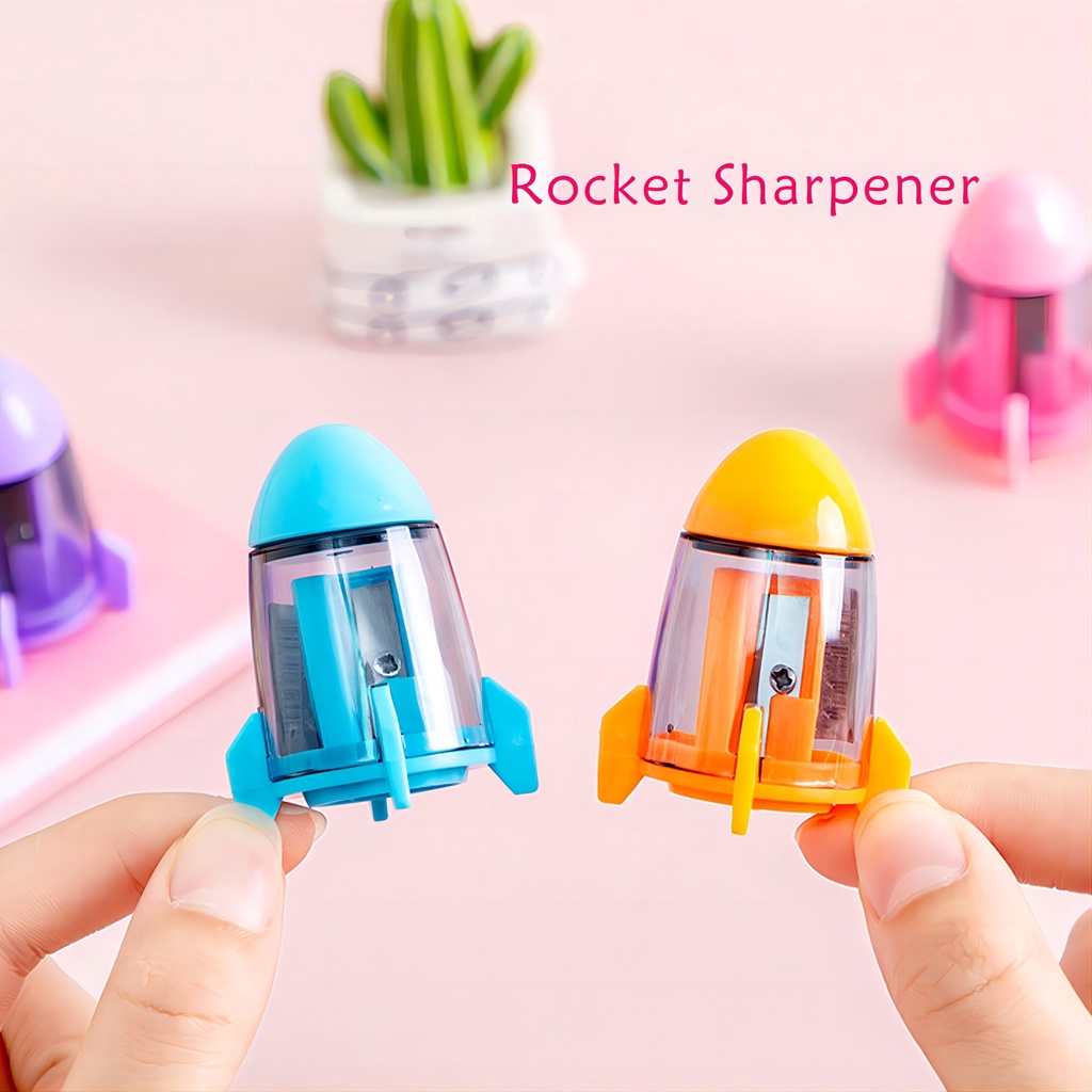 Creative Rocket Shape Pencil Sharpener Student Single-Hole Pencil ...