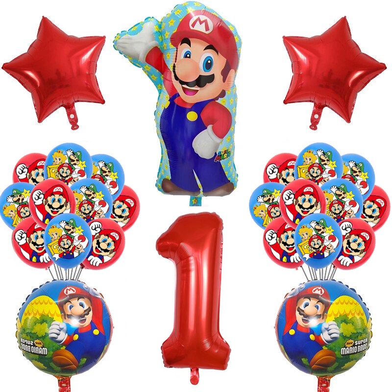NEW 26pcs/set Super Mario Balloons 30 inch Number Balloons Boy Girl ...