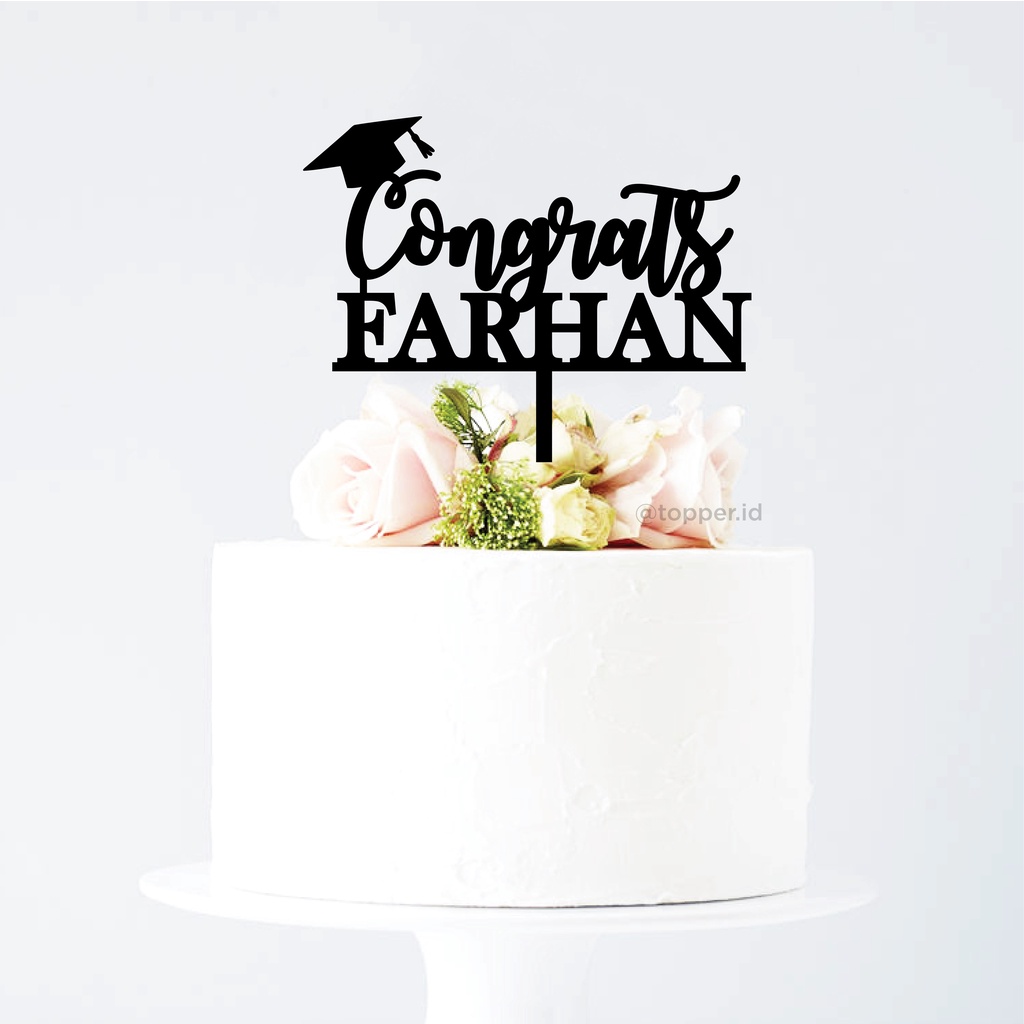 Acrylic Caketopper Congrats Graduation Hat Toga Cake Topper Acrylic ...