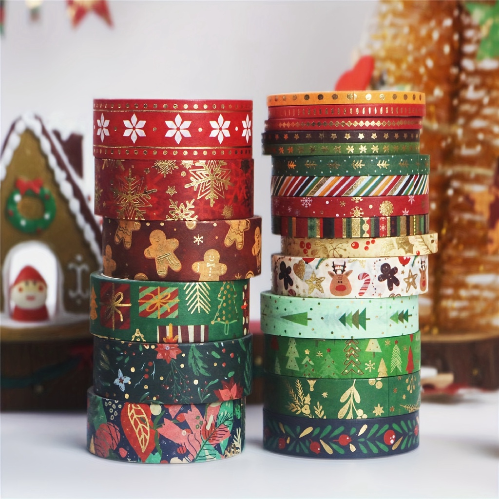 MOHAMM Christmas Washi Tape, 21 Rolls Gold Foil Washi Tape Perfect For ...