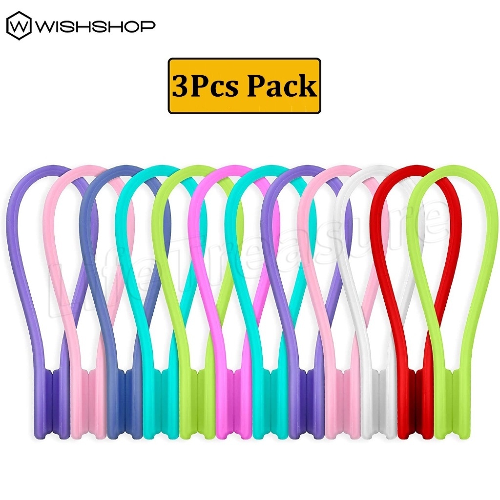 3Pcs Packs Silicone Magnetic Cable Organizer / Cable Ties / Earbud Cord ...