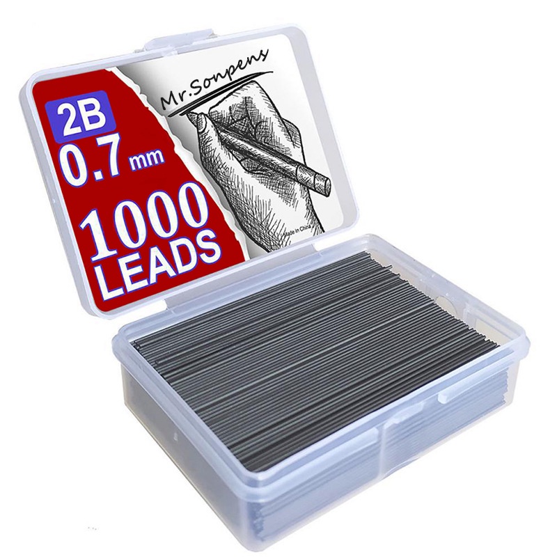 250/500/1000 PCS/box Large Capacity Pencil Lead Student 0.5 0.7 0.9 1.3 ...