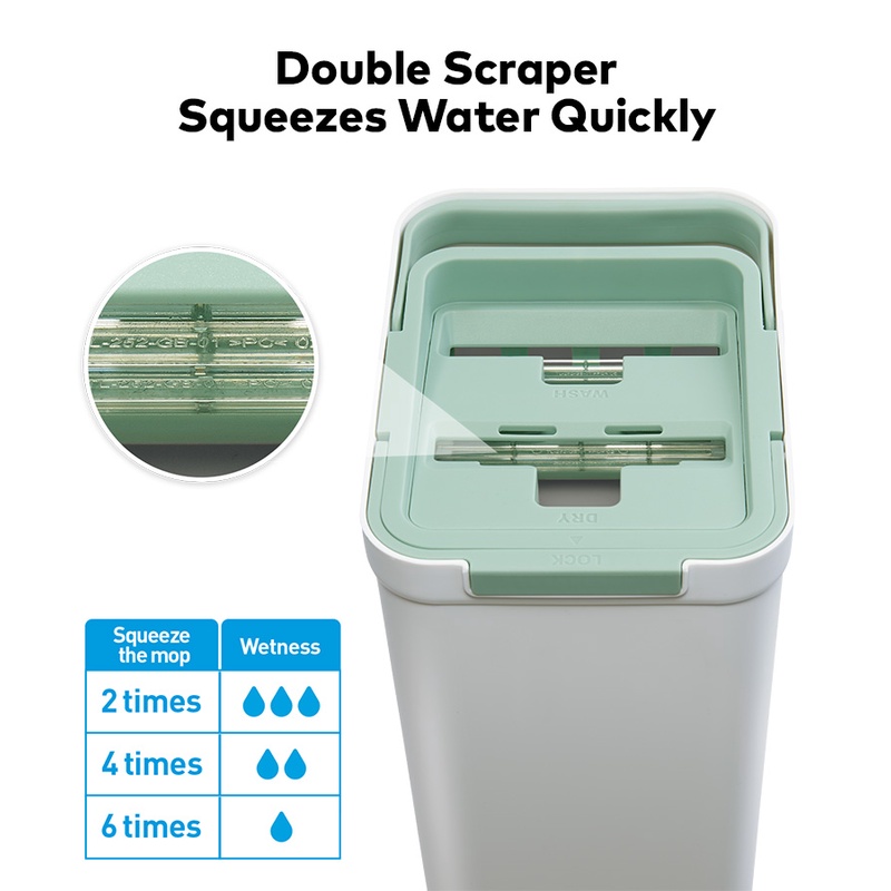 3M Scotch Brite Compact Hands-Free Flat Mop with Bucket | Shopee Singapore