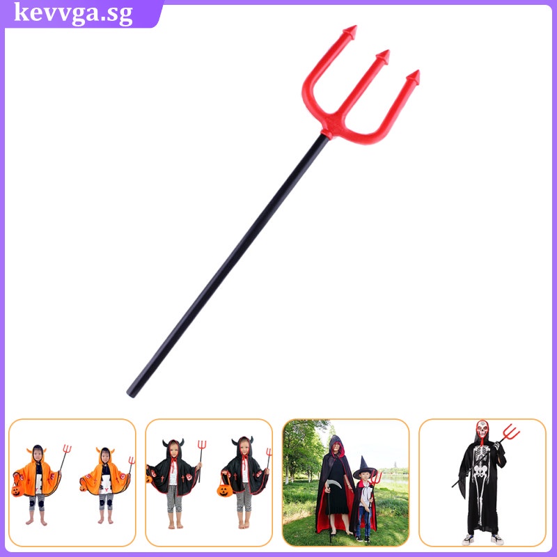 Wear- Resistant Trident Prop Pitch Fork Plastic Toy Cosplay Demon ...