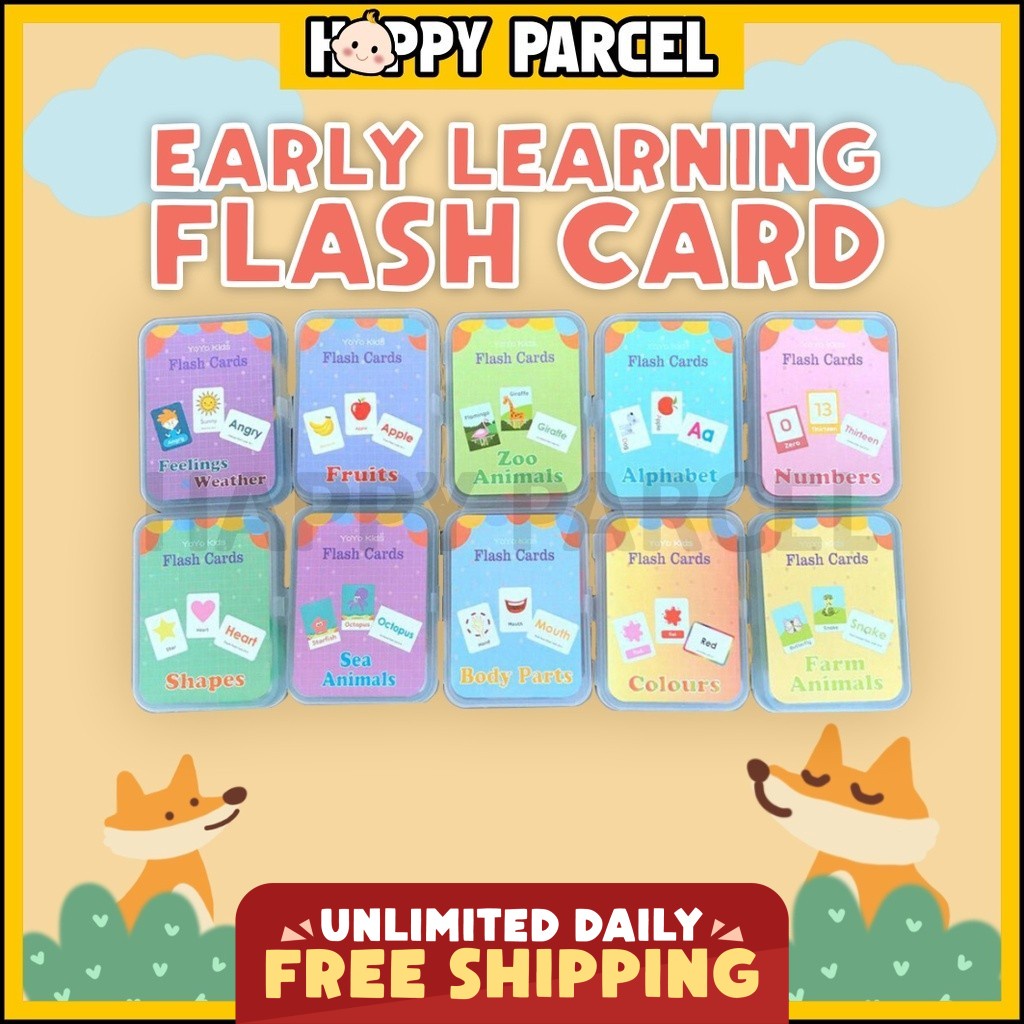 FAST SELLING Early Learning Flash Card Kad Animal Shape Colour Body ...