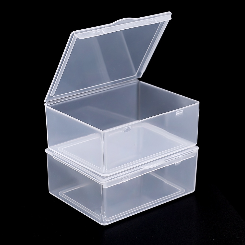 1pc Rectangular Plastic Transparent with Lid Storage Box Collection ...