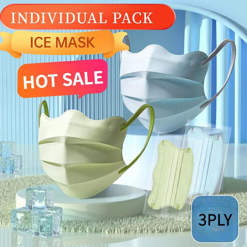 Ready face mask 50PCS Adult/Kid Ice Facemask Cold Feeling Eye ...