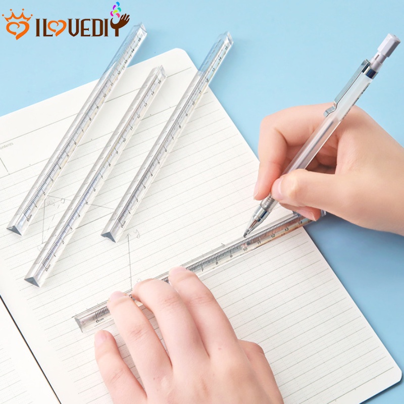 15 / 20cm Exam Office Ruler Simple Transparent Trigonometric Ruler ...