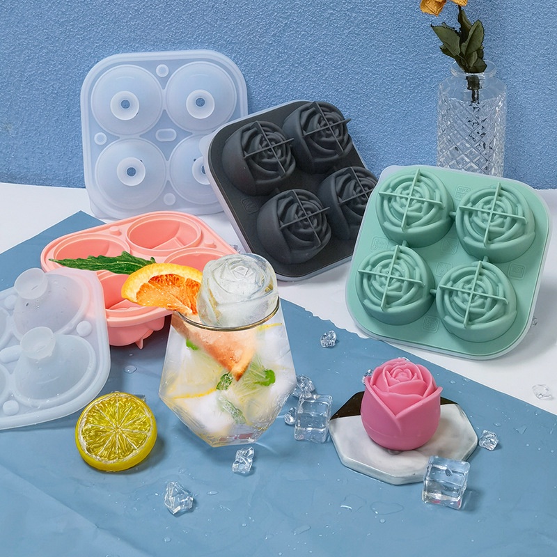 Rose Ice Tray Food Grade Silicone Ice Mold Ice Box Ice Tray Artifact ...