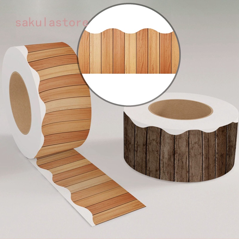 1 Roll 20M Wooden Floor Board Stickers Colorful Straight Bulletin ...
