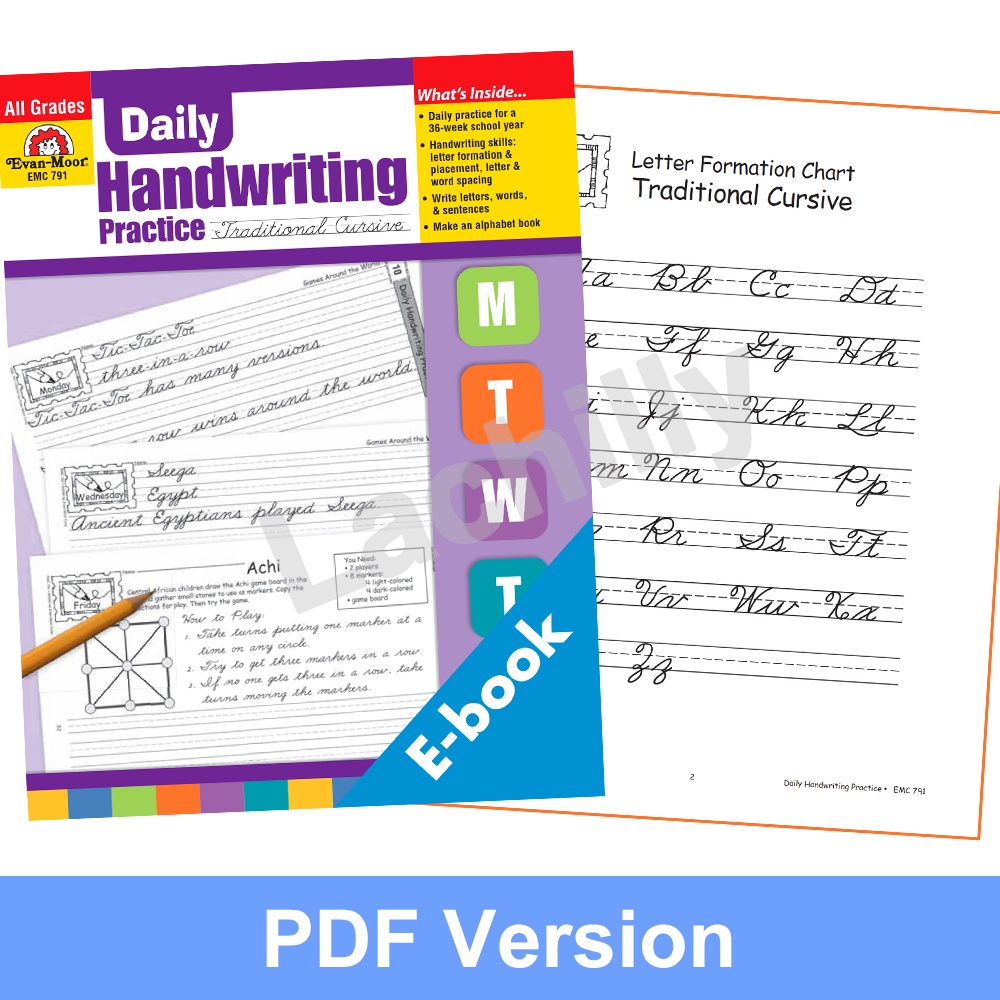 Children Daily Handwriting Practice Traditional Cursive for Kids Learn ...