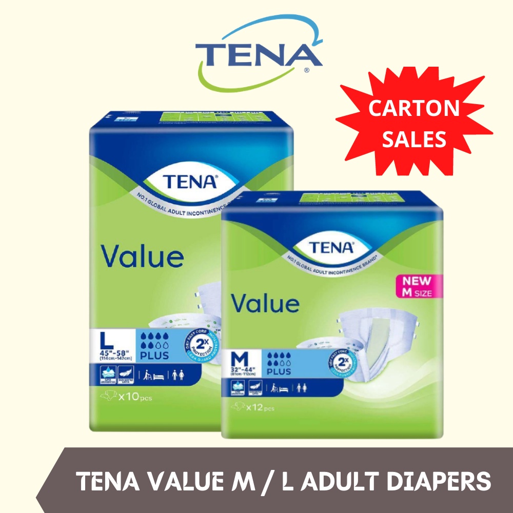 [Carton Sales] TENA Adult Diaper Value Pants / Tape / ProSkin Plus Unisex | Shopee Singapore