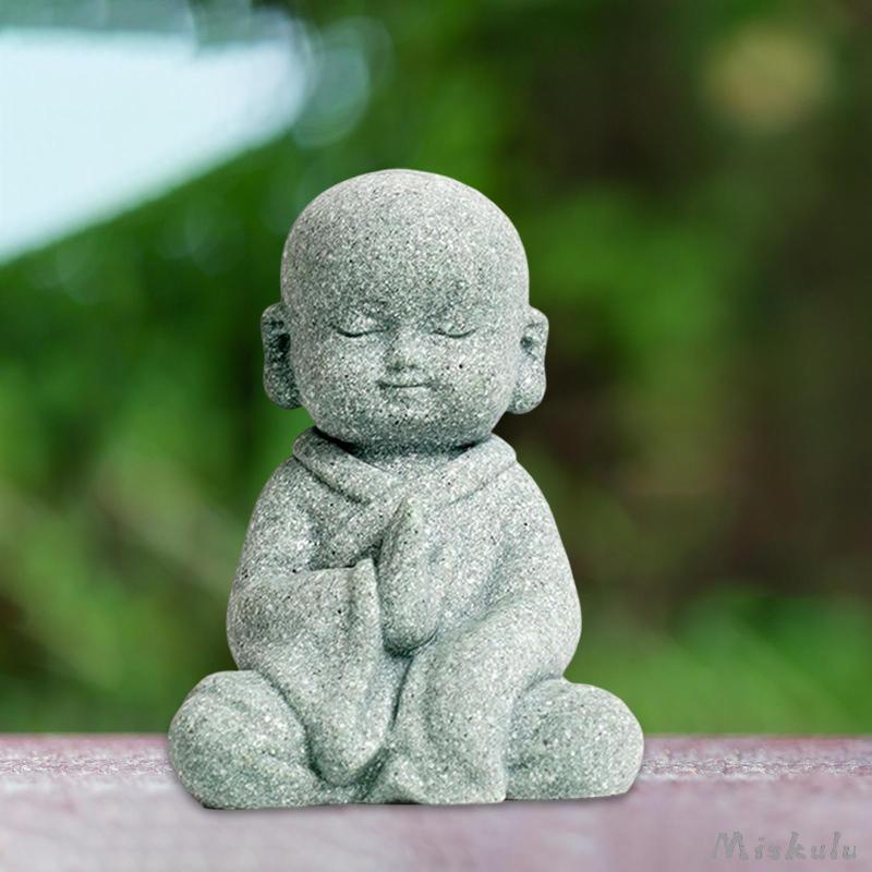 [Miskulu] Monk Figurine Buddha Statue Sitting Miniature Mini Crafts for ...