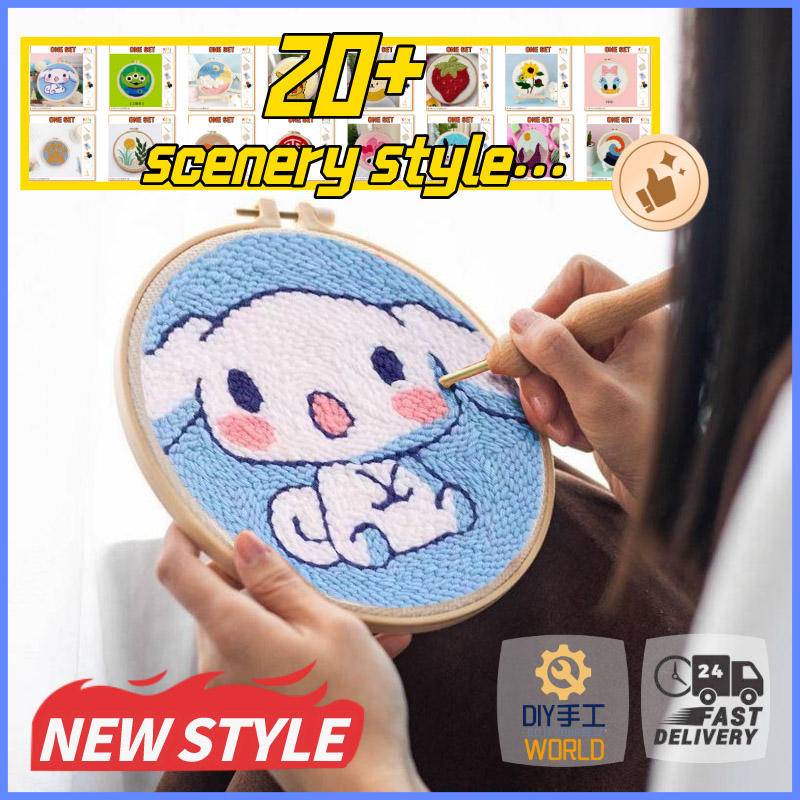 cinnamoroll Embroidery Kit - Needlework for Beginner - Cross Stitch Set ...