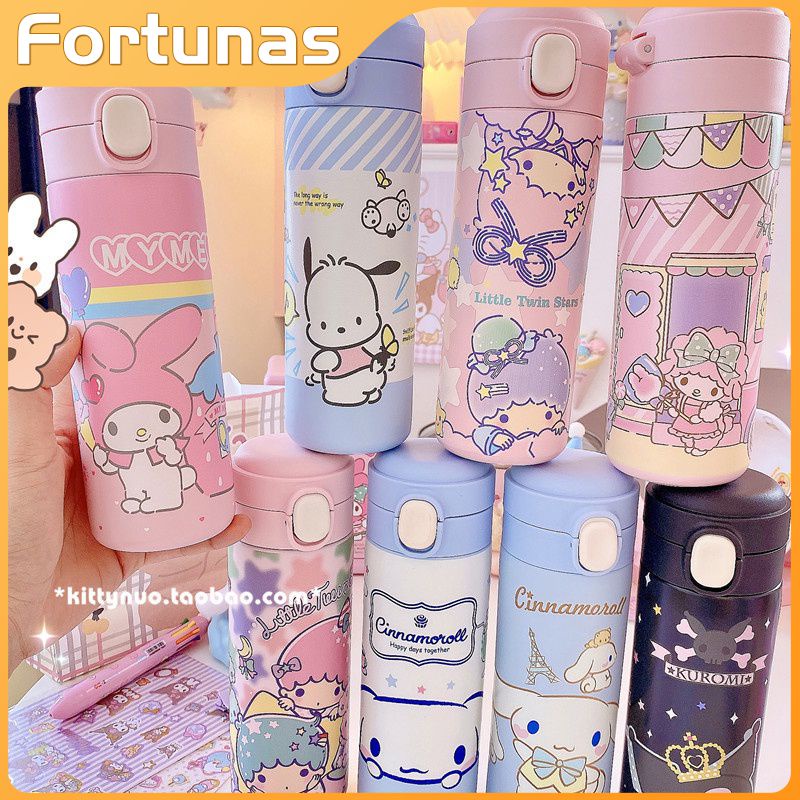 Sanrio Cartoon 304 Stainless Steel Thermos Cup Kuromi Cinnamoroll My Melody 420ml Vacuum Cup ...