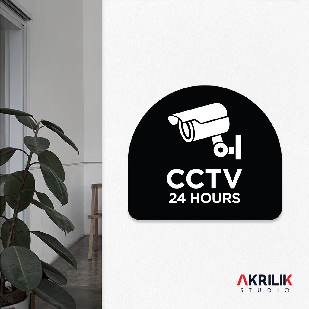 CCTV Acrylic Sign Board 24 Hours Acrylic Board Signage Wall Mount ...
