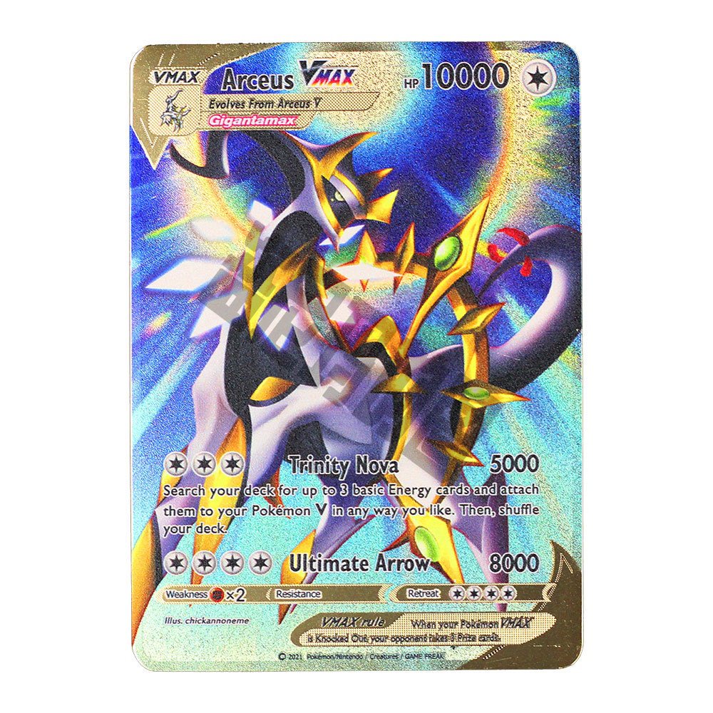 10000Point Arceus Vmax Pokemon Cards Metal DIY Card Pikachu Charizard ...