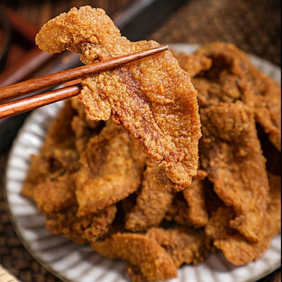 Crackling dry Fried spicy crispy pork belly pork dry slag specialty sn猪 ...