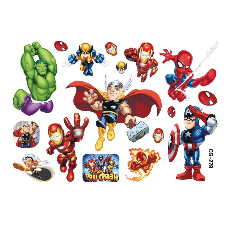 The Avengers Theme Tattoo Stickers Cartoon Temporary Tattoos Kids DIY ...