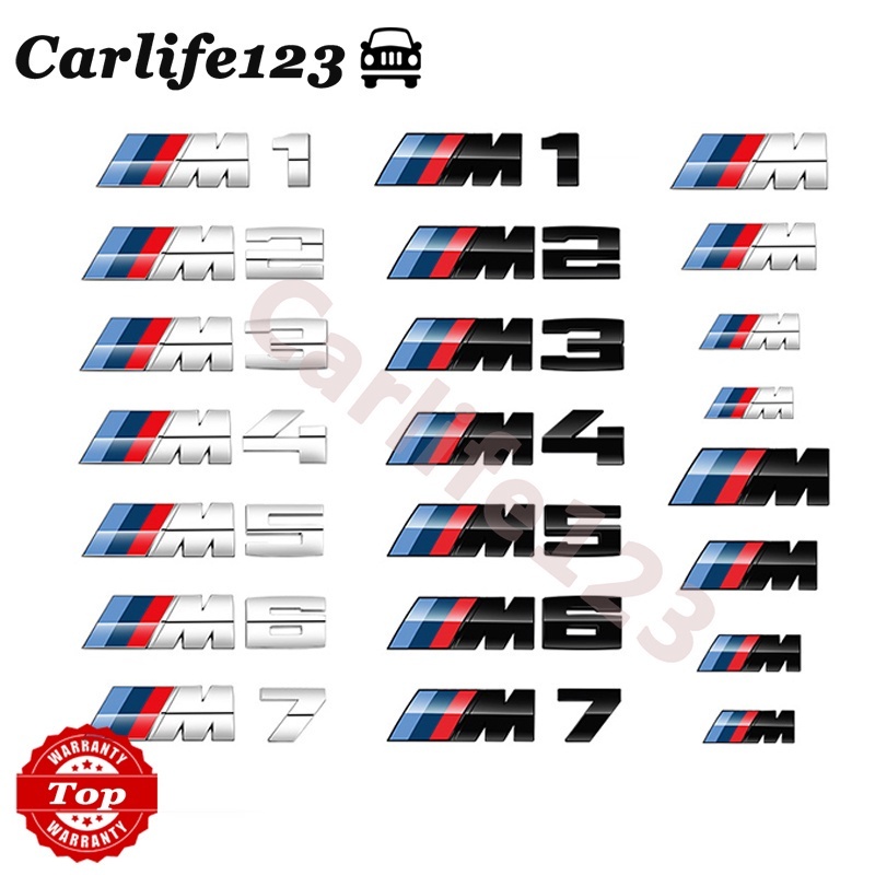 For BMW M1 M2 M3 M4 M5 M6 M7 M8 X1M X3M X5M X7M M Sport Logo Fender Side Emblem Badge Rear Trunk ...