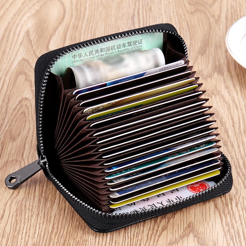 Card Holder Male Anti-Theft Brush Real Soft Leather High-End Card ...