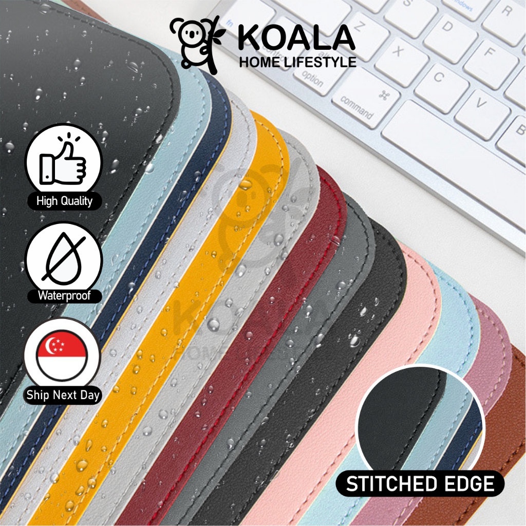 🇸🇬Koala Home🔥Waterproof Leather Desk Mouse Pad - Large Desktop Table ...