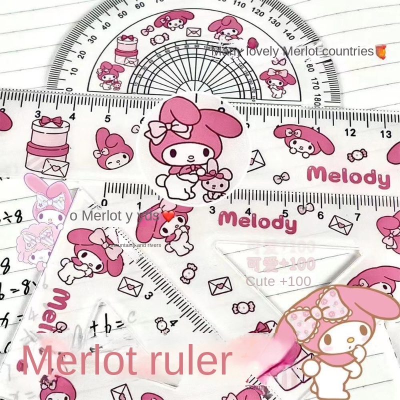 4PCS/Set Sanrio Ruler Drawing Measurement Geometry TriangleRuler ...